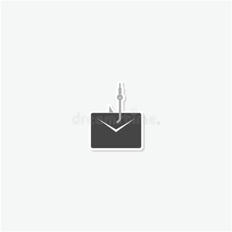 Phishing Cyber Security Icon Sticker Isolated On Gray Background Stock