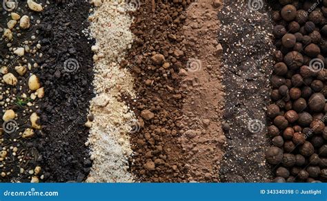 A Display Of Different Types Of Soil With Descriptions Of Their