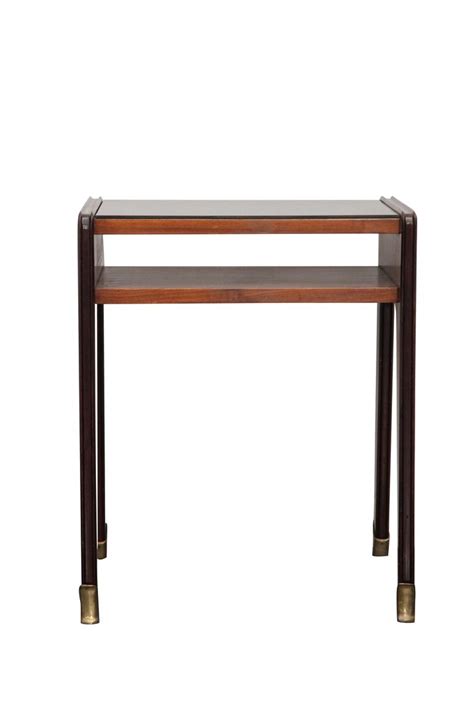 Vittorio Dassis Small Typing Table 1950s Wood Glass Glass Top Table