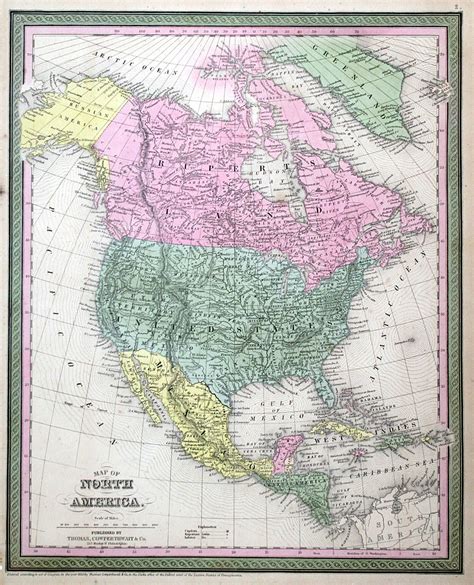 C 1850 Map Of North America Thomas Cowperthwait And Co M 10183 0