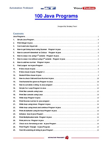 100 Java Programs Practice Guide For Automation Proficient Studocu