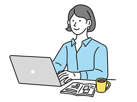 工作中的女性搜索，远程工作，个人电脑，副业，商业，在线，会议，生活方式，技能提升，简单模板素材 稿定设计