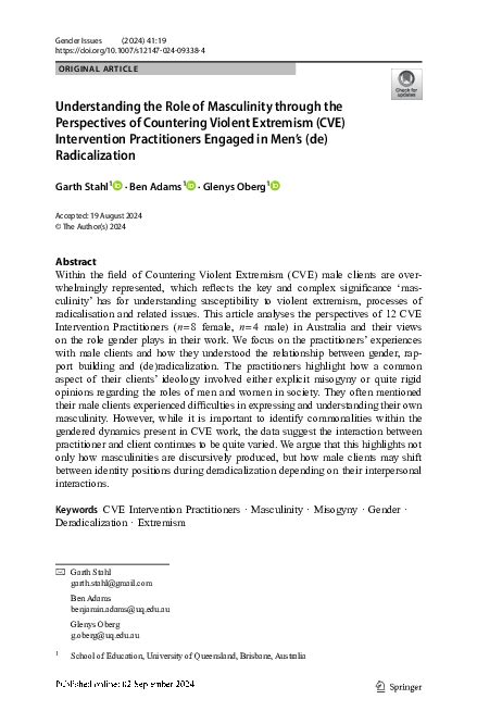 Pdf Understanding The Role Of Masculinity Through The Perspectives Of