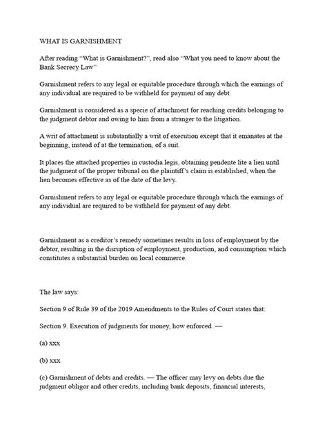 Garnishment Pdf Garnishment Judgment Law