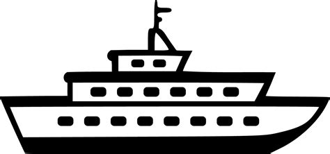 Cruise Ship Black Outlines Vector Illustration 26615745 Vector Art At