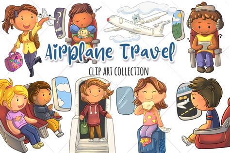 Airplane Travel Clip Art Cute Airplane Clipart Vacation Clipart