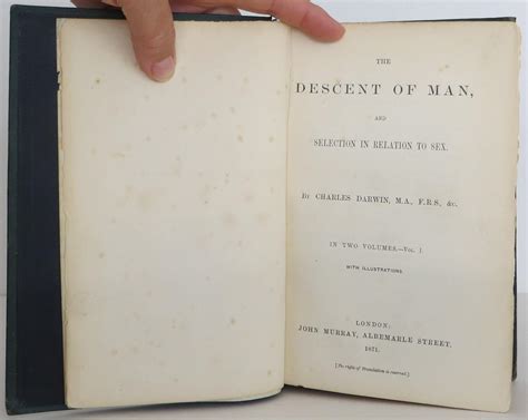 The Descent Of Man Charles Darwin 1st Edition