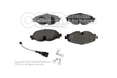 8V0698151 1 Set of brake pads with wear indicator for disc brakes ...