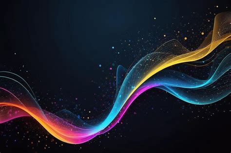 Abstract Dynamic Motion Lines And Dots Background With Colorful Particles Digital Streaming