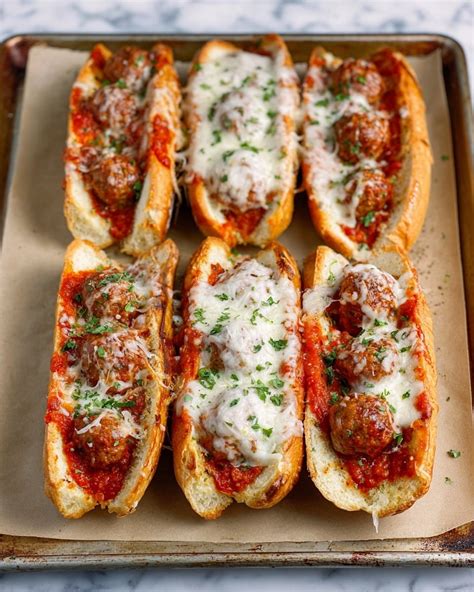 Garlic Bread Meatball Sub Sandwiches Delicious Italian Favorite