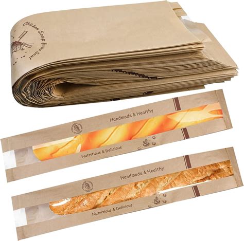 Bags 50pcs Baguette Bread Bag Bakery Bags With Window Large Paper Loaf