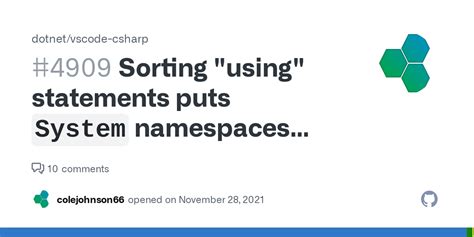 Sorting Using Statements Puts System Namespaces First Issue Dotnet Vscode Csharp