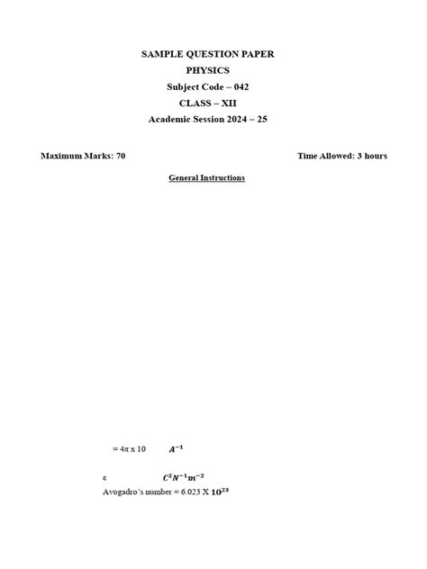 Physics Sqp Pdf