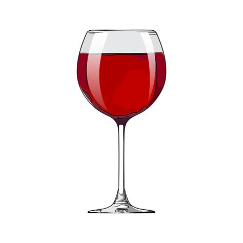 A Glass Of Red Wine Vector Illustration 10594868 Vector Art At Vecteezy
