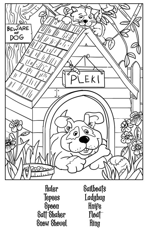 Hidden Objects Free Printable Pages