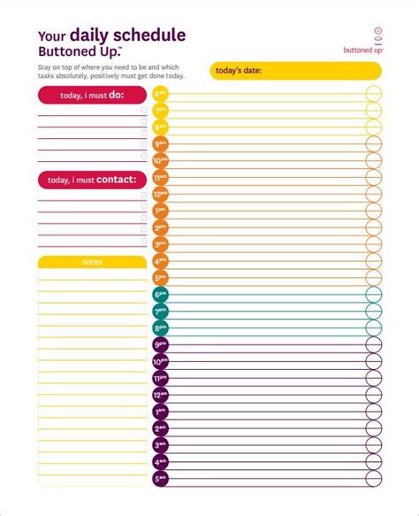 Excel Daily Planner Template Simple Template Design
