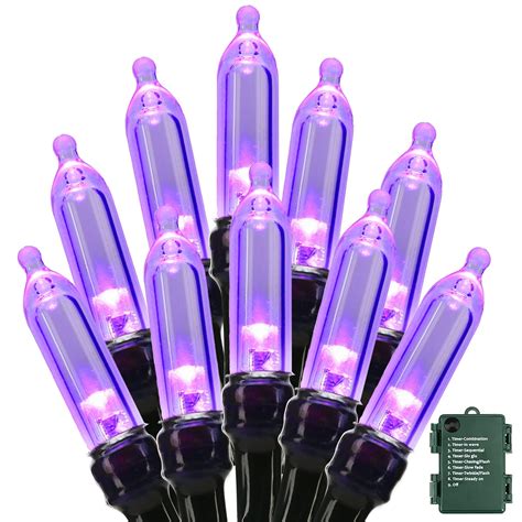 Tetou Halloween Lights 33ft 100 Led Battery Halloween Lights 8 Modes