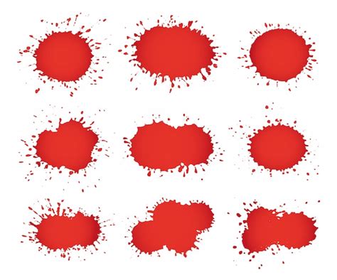Premium Vector Red Splashes Set