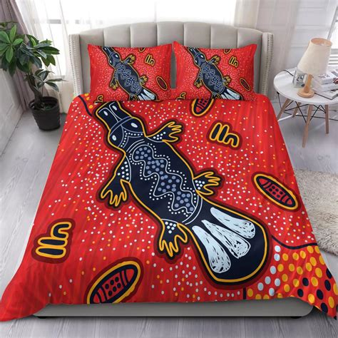 Australia Aboriginal Inspired Bedding Set Indigenous Platypus Ver 6