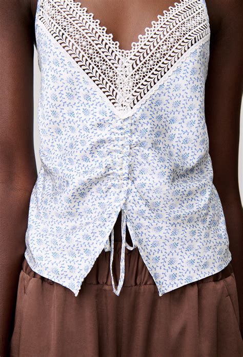 Lace Print Satin Top For Women Claudie Pierlot