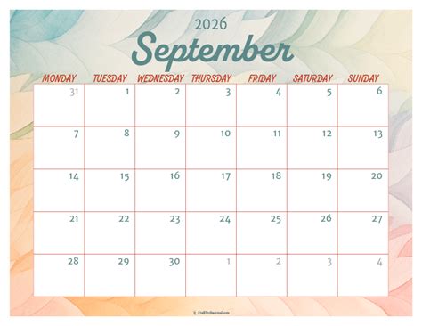 2026 Printable Calendar Free Templates Monthly And Yearly Pdfs
