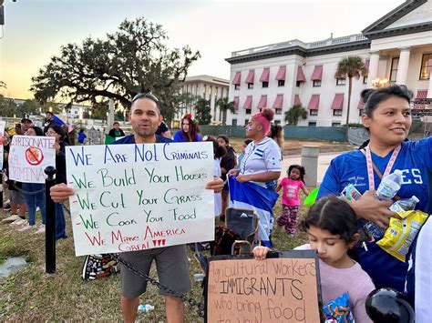 Large Crowd Protests Trump Immigration Crackdown At Florida Capitol