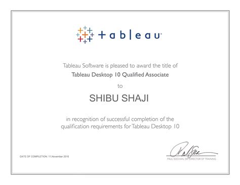Tableau Certificate Ppt