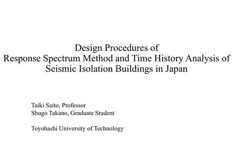Pdf Design Procedures Of Response Spectrum Method … Response Spectrum Method And Time