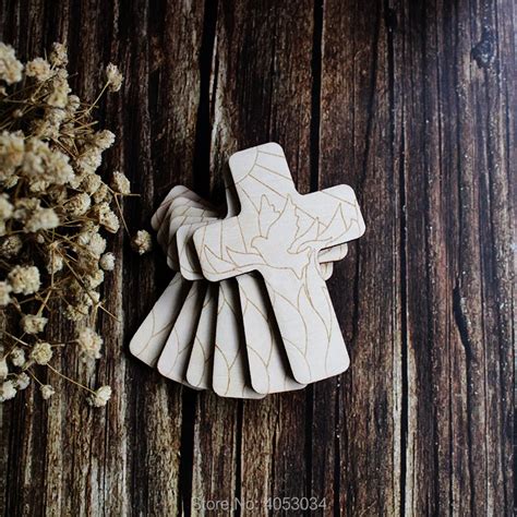 Wooden Christian Cross With A Pentecost Design Craft Shape Plywood