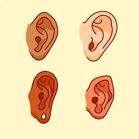 Premium Vector Hand Drawn Ear Cartoon Collection Illustration