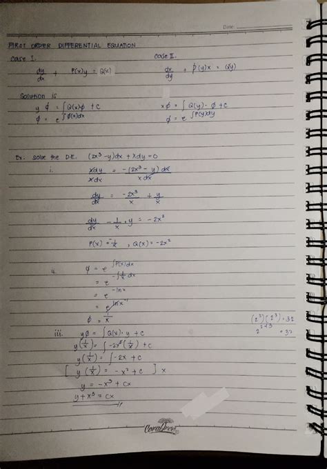 Solution First Order Differential Equation Studypool
