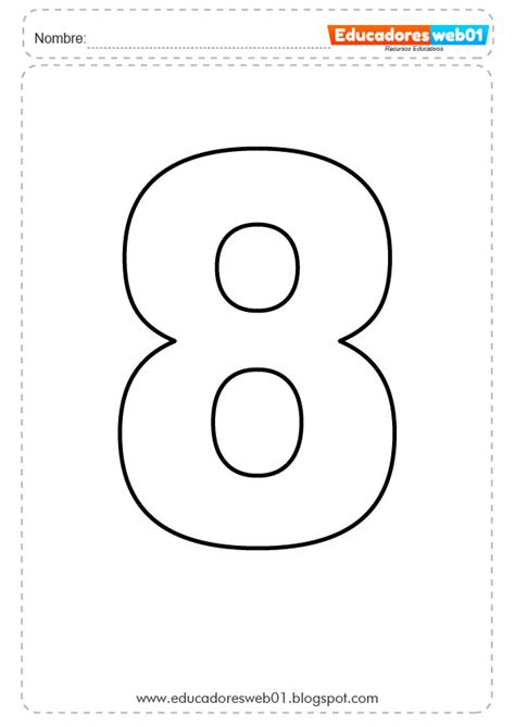 Número 8 Para Imprimir ~ Educadores Web