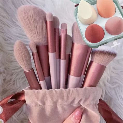 17pcs Makeup Brush And Makeup Sponge Kit 13pcs Premium Makeup Brush Set With Bag For Foundation