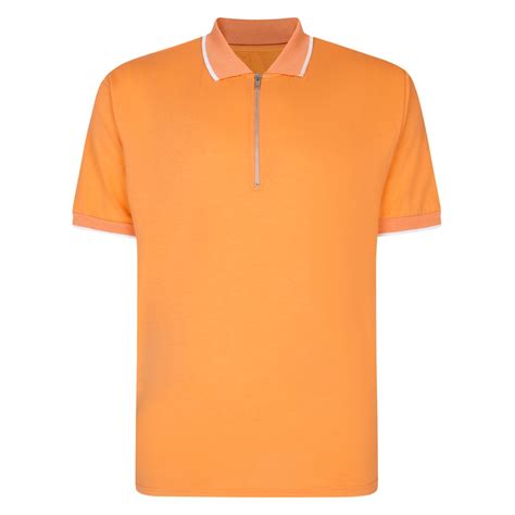 Bigdude Zipped Polo Shirt Apricot Bigdude
