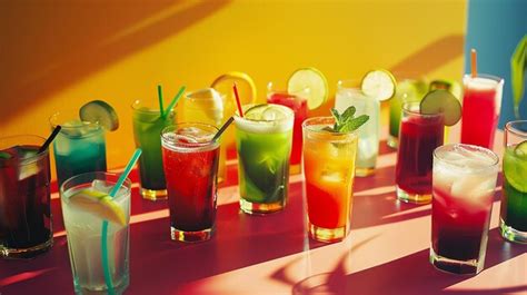 Premium Photo Colorful Array Of Drinks