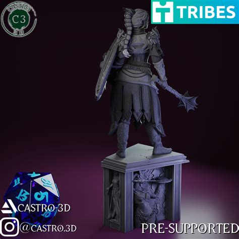 3d Printable Cleric Of Shar Tabletop Miniature By Castro3d