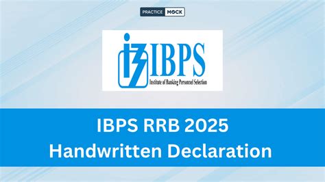 Ibps Rrb Hand Written Declaration 2025 Check Format And Upload Size For Poclerk Posts