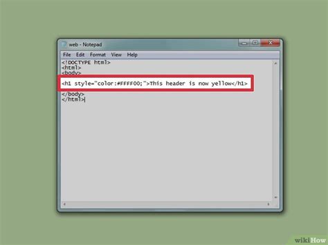 como mudar a cor do texto em html com imagens wikihow