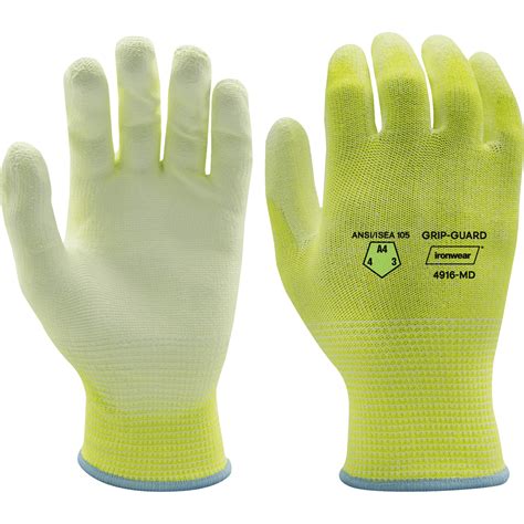 Ironwear Cut Resistant Gloves Level A4 Tpr Padding Grip Guard Lime