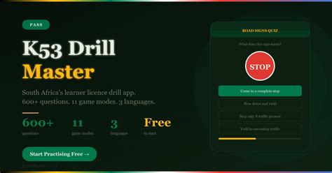 K53 Learners Test 2026 â€” Free Practice Pass First Time Code 1 8