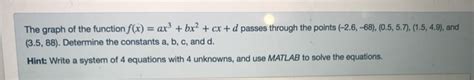 solved the graph of the function f x ax 3 bx 2 cx d