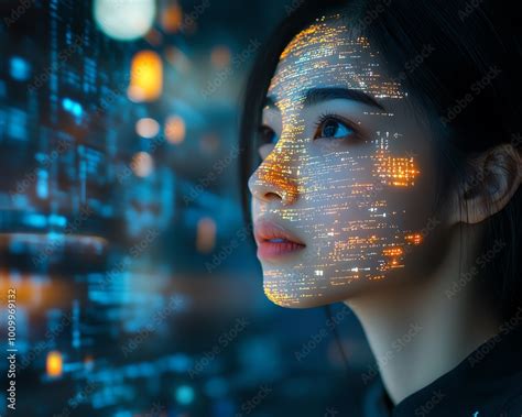 Asian Female Software Developer At Work Computer Screen With Code