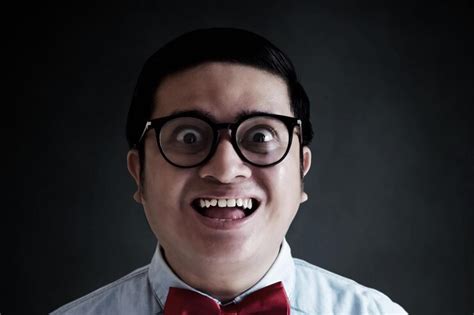 Premium Photo Portrait Of Nerd With Glasses