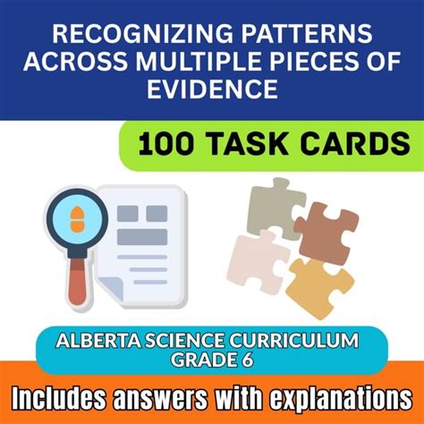 Alberta Science Curriculum Recognizing Evidence Patterns Task Cards