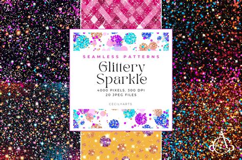 Glittery Sparkle Seamless Patterns Graphic By Cecily Arts · Creative