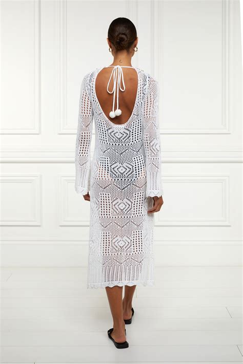 Crochet Beach Dress White Holland Cooper