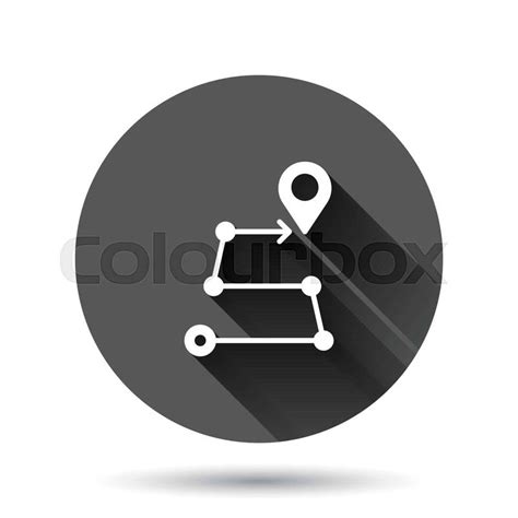 Map Pin Icon In Flat Style Gps Navigation Vector Illustrati Colourbox