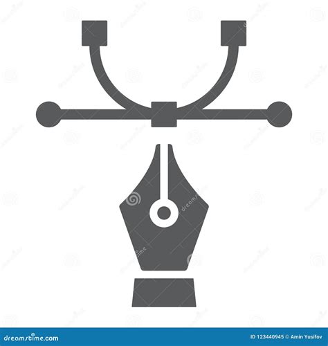 Curvature Tool Glyph Icon Tools And Design Curve Stock Vector