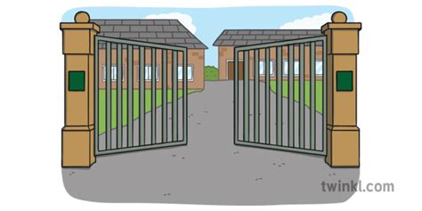 School Gate Background Ks1 Illustration Twinkl