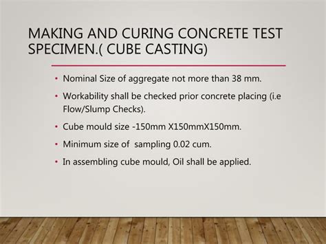 Concrete Cube Casting And Testing Pptx